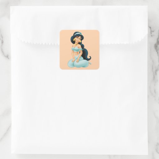 Jasmine Sitting Square Sticker | Zazzle