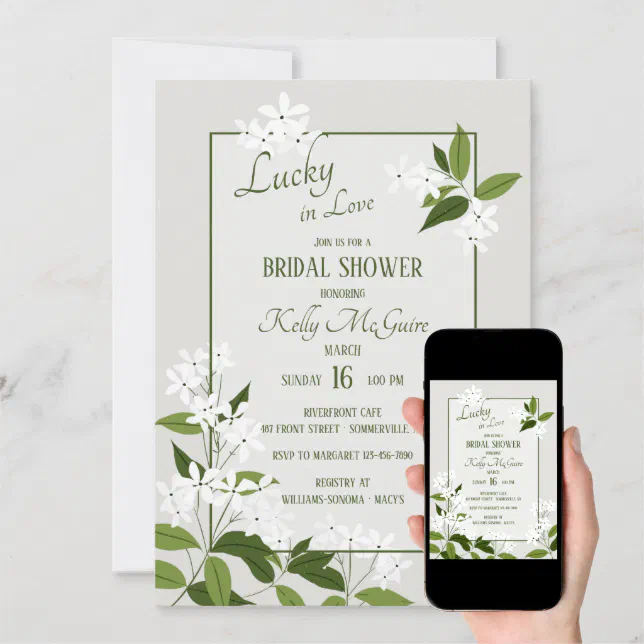 Jasmine Vertical Invitation | Zazzle
