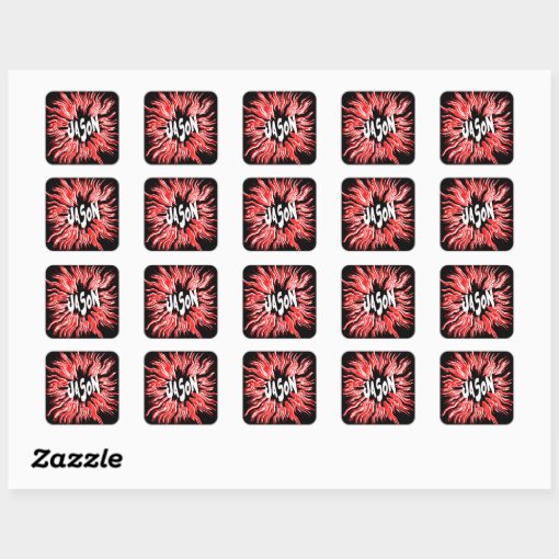 Jason Name Star Art Square Sticker | Zazzle