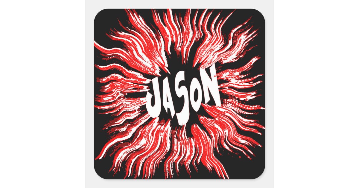 Jason Name Star Art Square Sticker | Zazzle