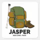 Jasper National Park Backpack Square Sticker | Zazzle