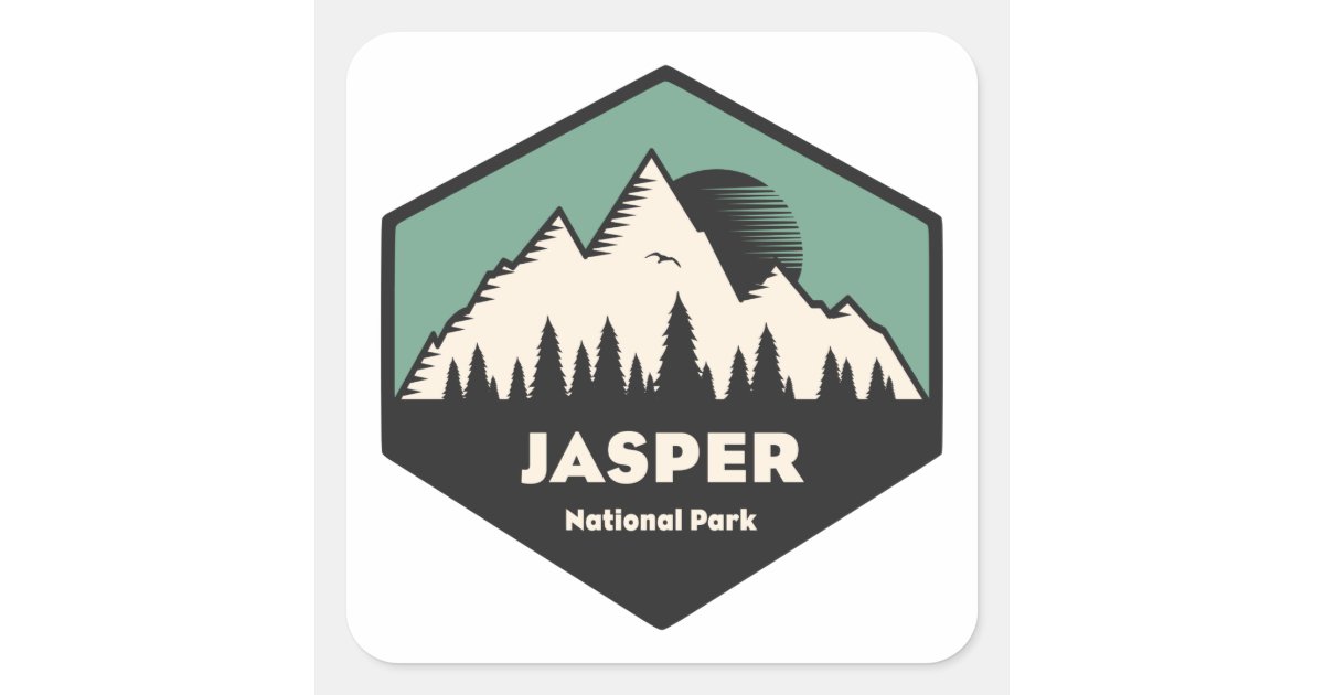 Jasper National Park Square Sticker | Zazzle