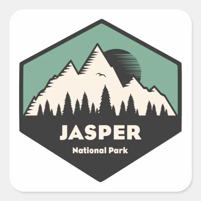 Jasper National Park Square Sticker | Zazzle