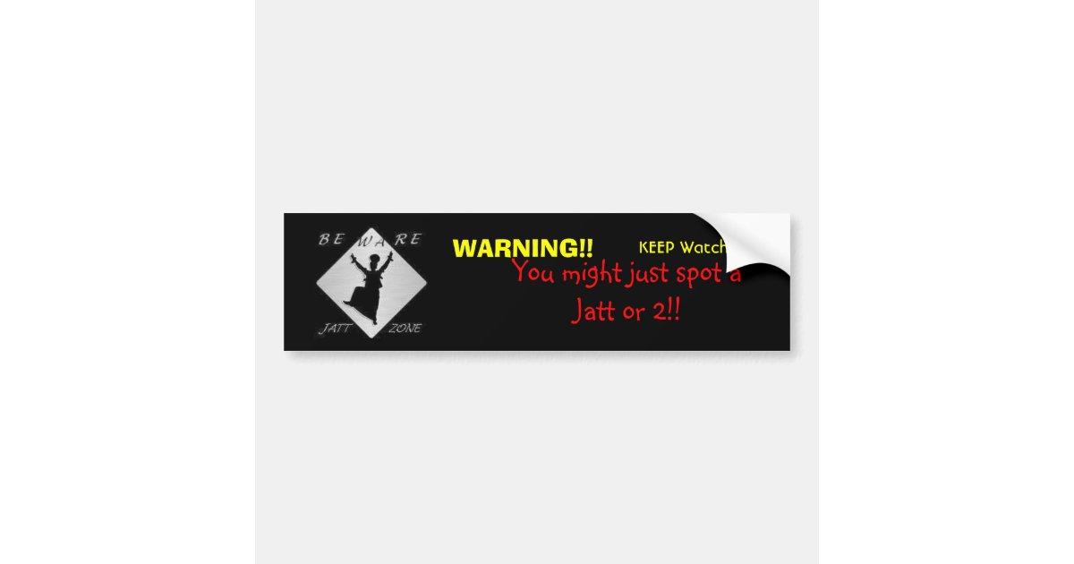 Jatt Zone Bumper Sticker | Zazzle