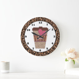 Java Coffee cup Kitchen wall clock | Zazzle
