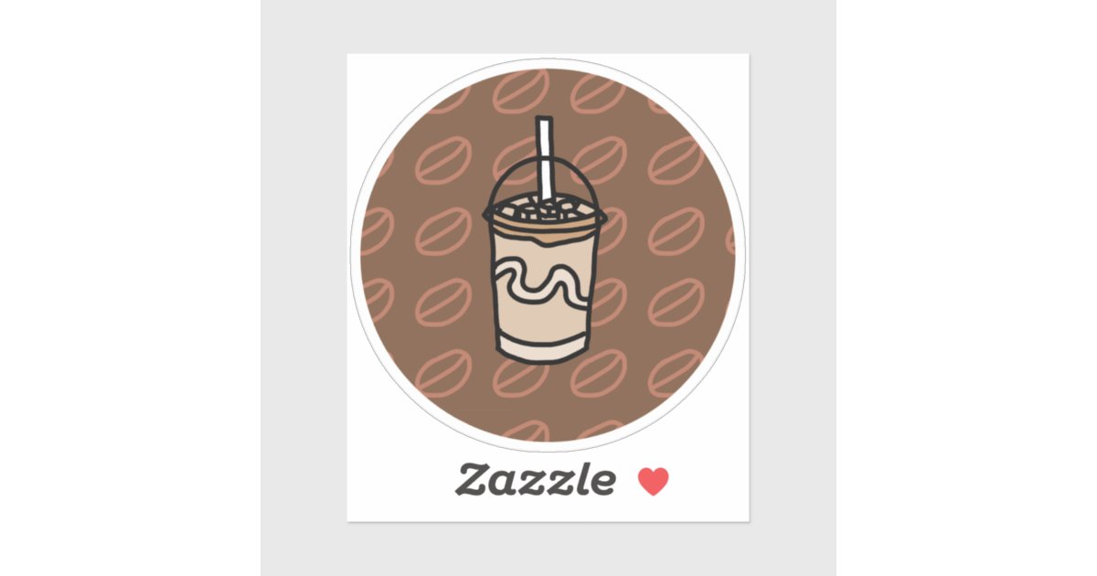 Java Junction Iced Latte Sticker | Zazzle