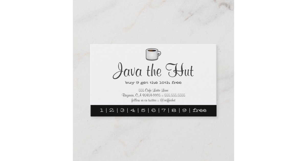 Java Logo Drink Punch Card | Zazzle