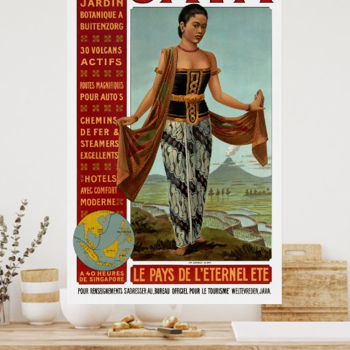 Java Vintage Travel Poster Restored | Zazzle