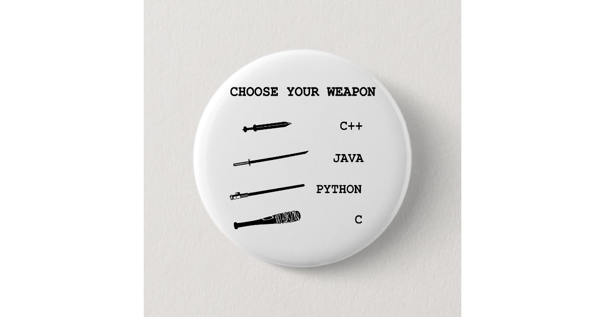 Java vs C++ vs Python vs C Programming Language Button | Zazzle
