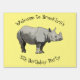 Javan rhinoceros cartoon illustration sign | Zazzle