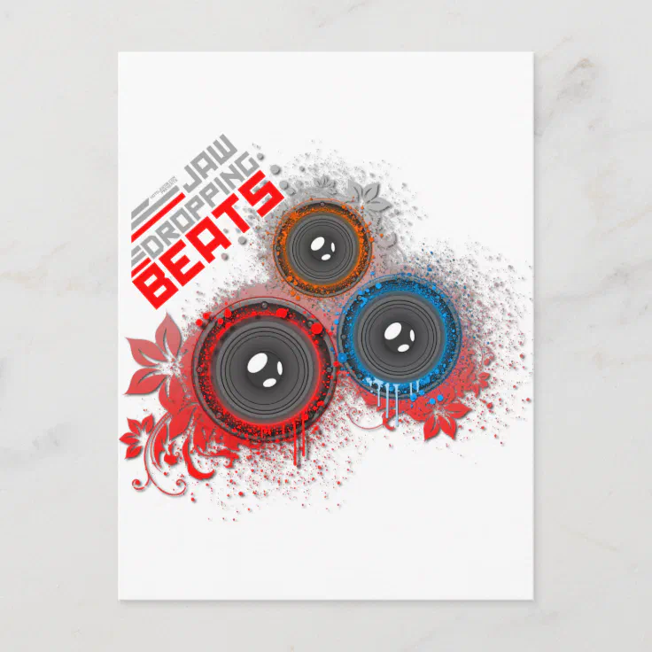Jaw Dropping Beats - Music DJ Graffiti Urban Postcard | Zazzle