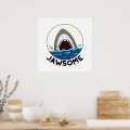 Jawsome Funny Shark Teeth Pun Poster | Zazzle