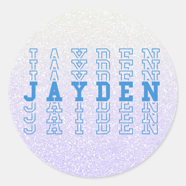 Jayden Custom Boy Name Classic Round Sticker | Zazzle