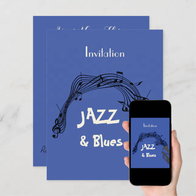 Jazz And Blues Themed Party Invitation | Zazzle