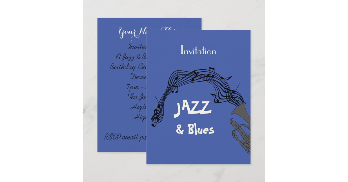 Jazz And Blues Themed Party Invitation | Zazzle
