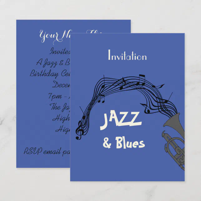 Jazz And Blues Themed Party Invitation | Zazzle
