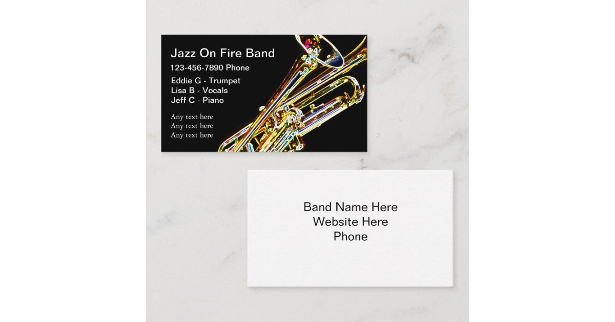 Jazz Band Business Cards | Zazzle