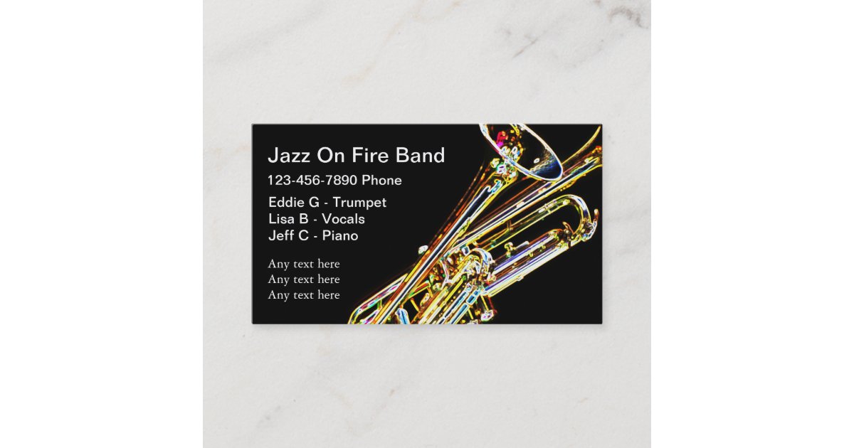Jazz Band Business Cards | Zazzle