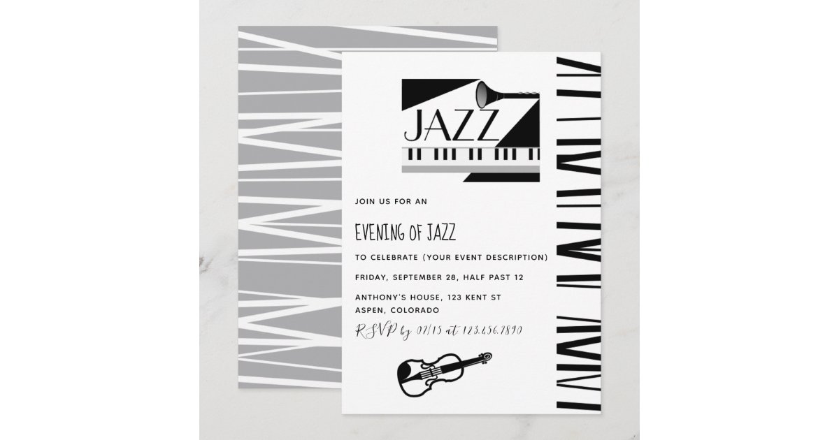 Jazz Blues Theme Party invitation | Zazzle