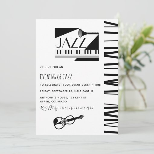Jazz Blues Theme Party invitation | Zazzle