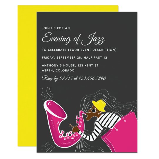 Jazz Blues Themed Party invitation | Zazzle.com