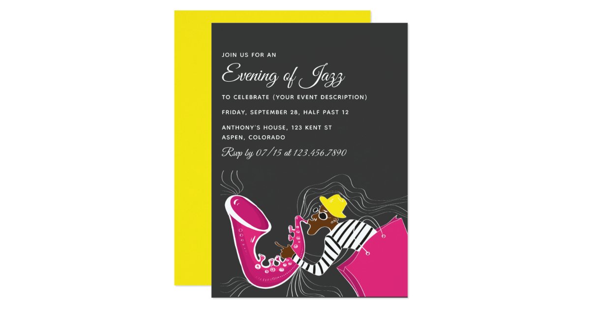 Jazz Blues Themed Party invitation | Zazzle.com