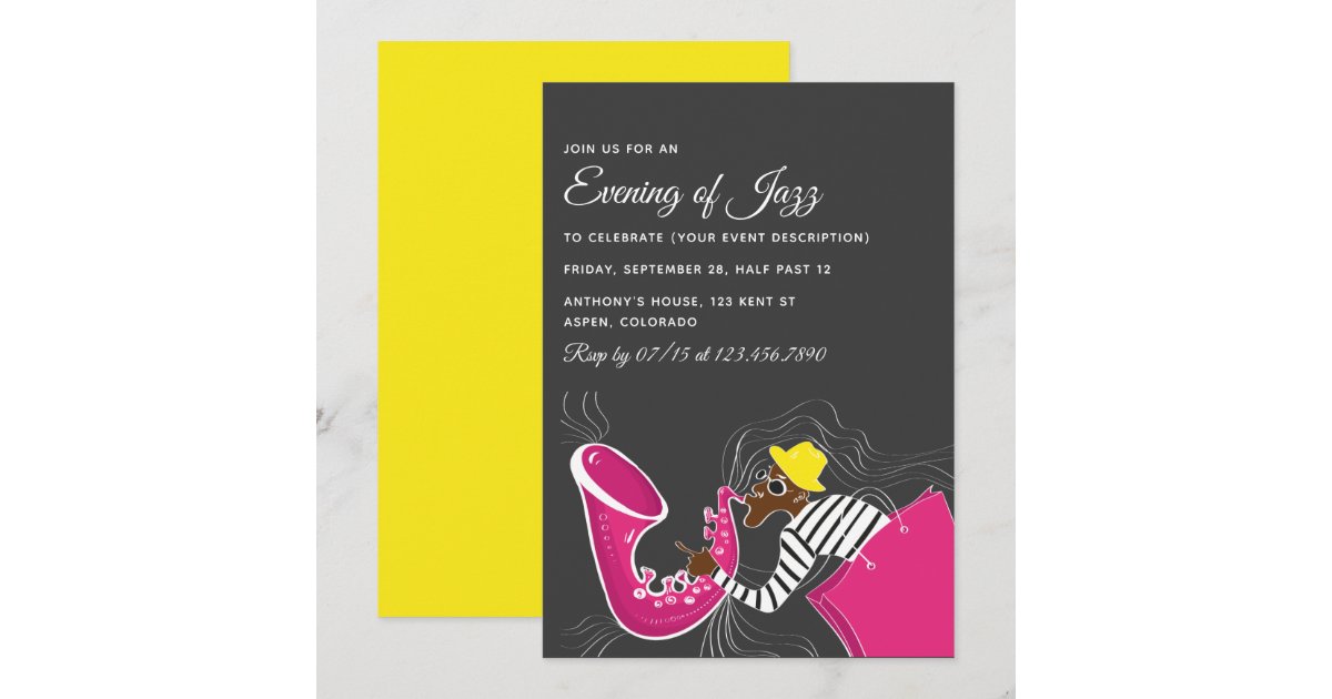 Jazz Blues Themed Party invitation | Zazzle