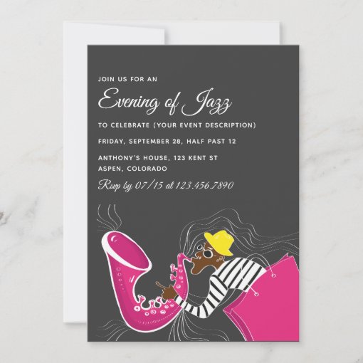 Jazz Blues Themed Party invitation | Zazzle