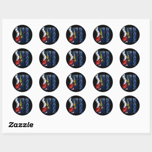 Jazz Classic Round Sticker | Zazzle