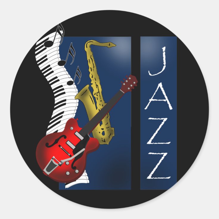 Jazz Classic Round Sticker | Zazzle