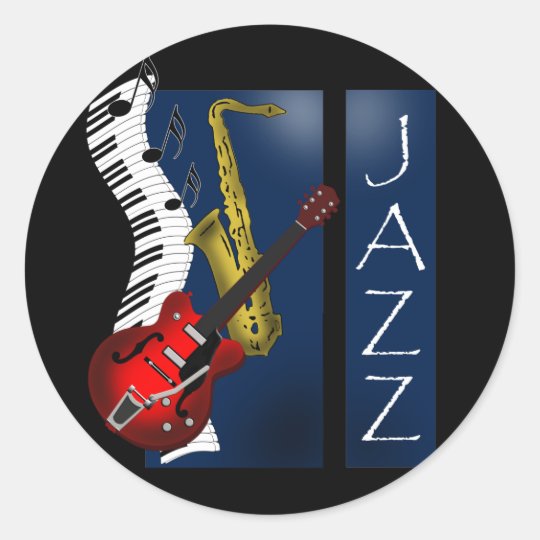 Jazz Classic Round Sticker | Zazzle.com