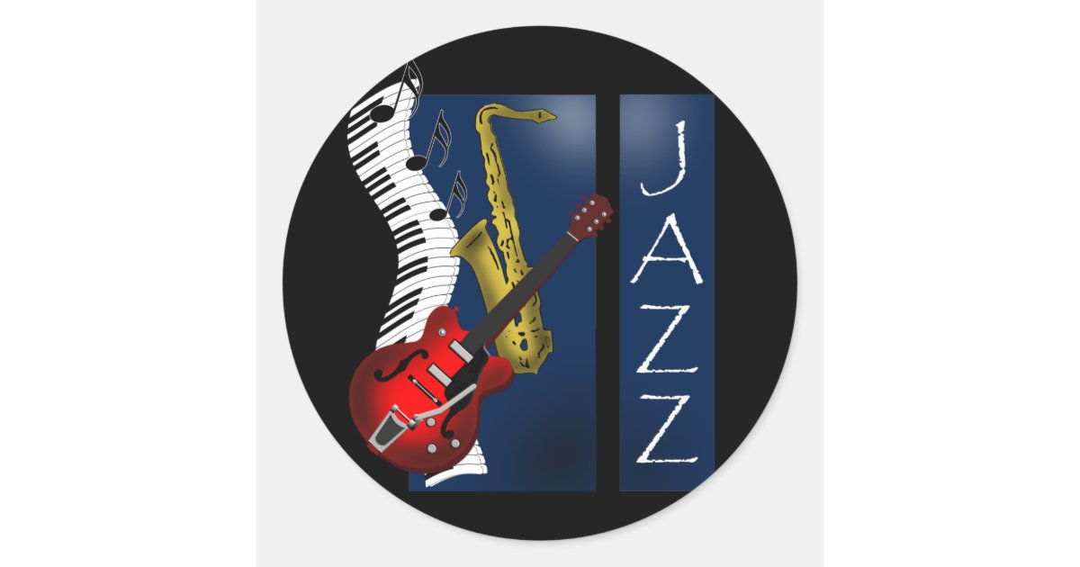 Jazz Classic Round Sticker | Zazzle