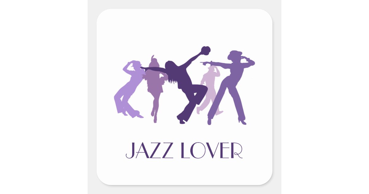 Jazz Dancers Illustration Square Sticker | Zazzle