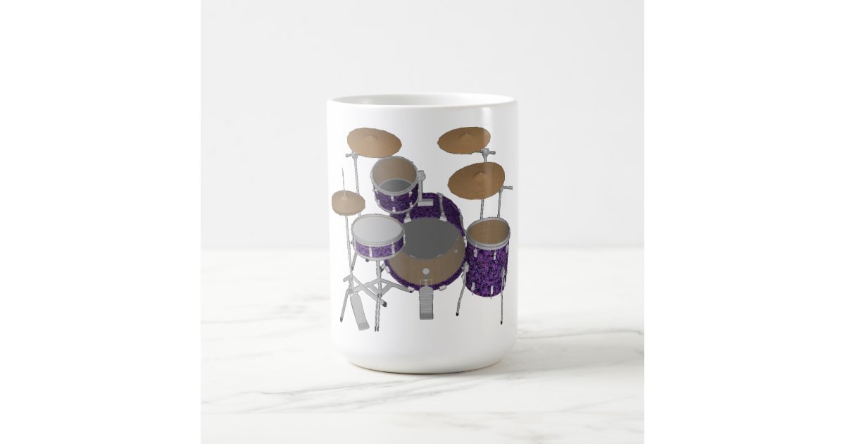 Jazz Drum Kit: Custom Violet Drums Set: Coffee Mug | Zazzle