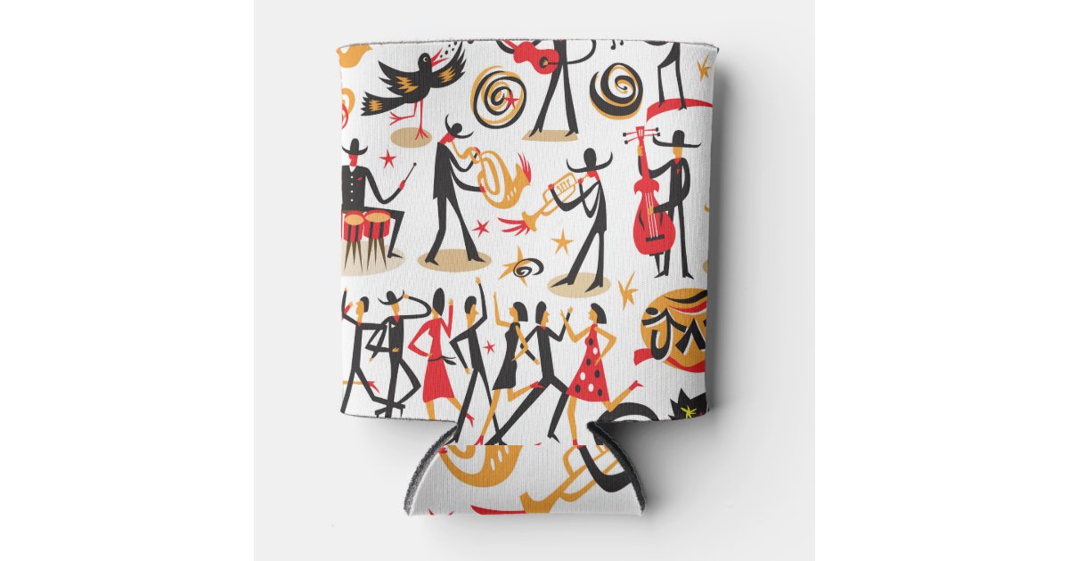 Jazz Icons Set: White Background Isolated Can Cooler | Zazzle