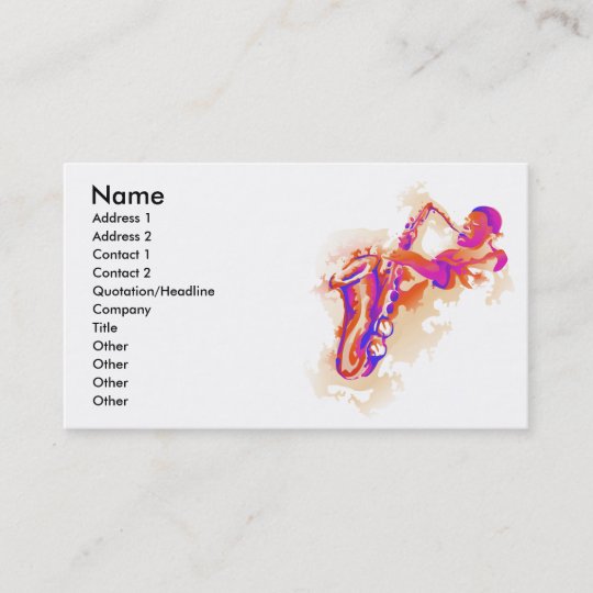 Jazz Man Saxophone Business Card | Zazzle.com
