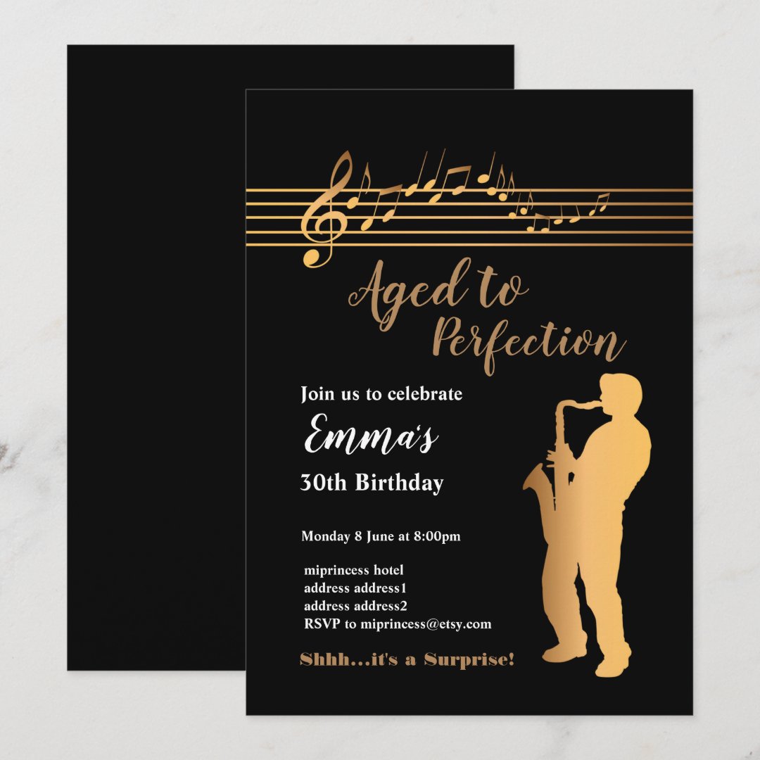 Jazz, Music party invitation, Aged to Perfection Invitation | Zazzle