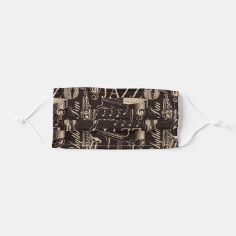 Jazz Music Pattern Adult Cloth Face Mask | Zazzle