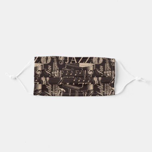 Jazz Music Pattern Adult Cloth Face Mask | Zazzle