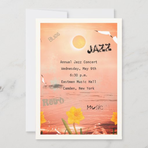Jazz Musicians Retro Music Blues Party ART Paint Invitation | Zazzle