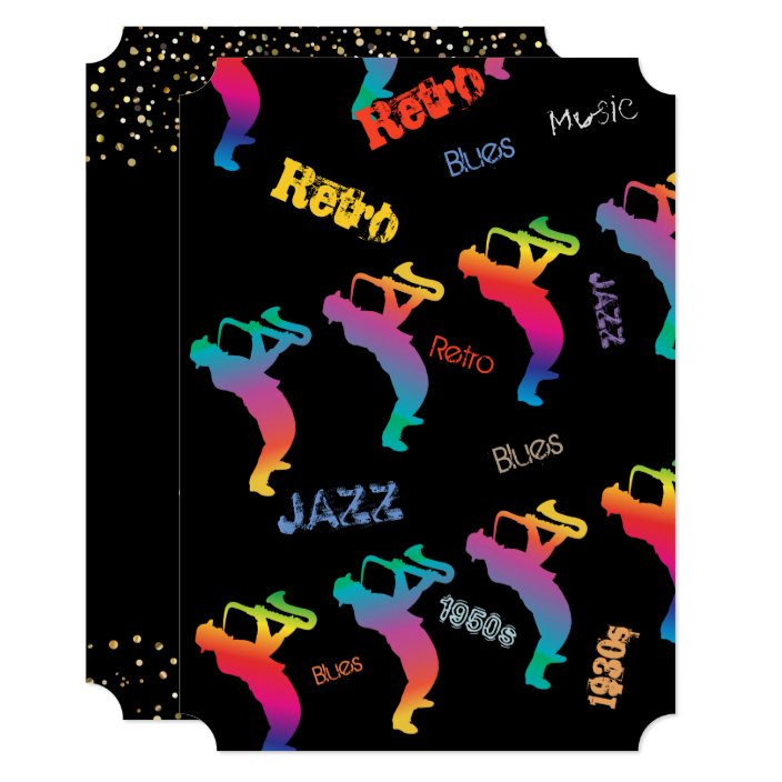 Jazz Musicians Retro Music Blues Party Electric Invitation | Zazzle.com