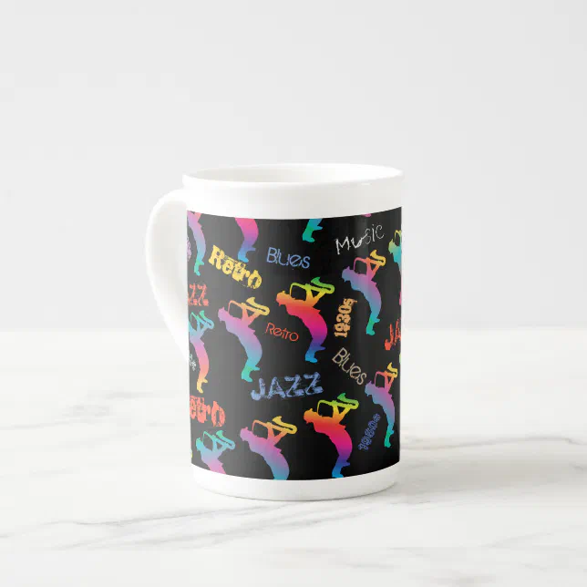 Jazz Musicians Retro Music POP ART 1930s - 1950s Bone China Mug | Zazzle
