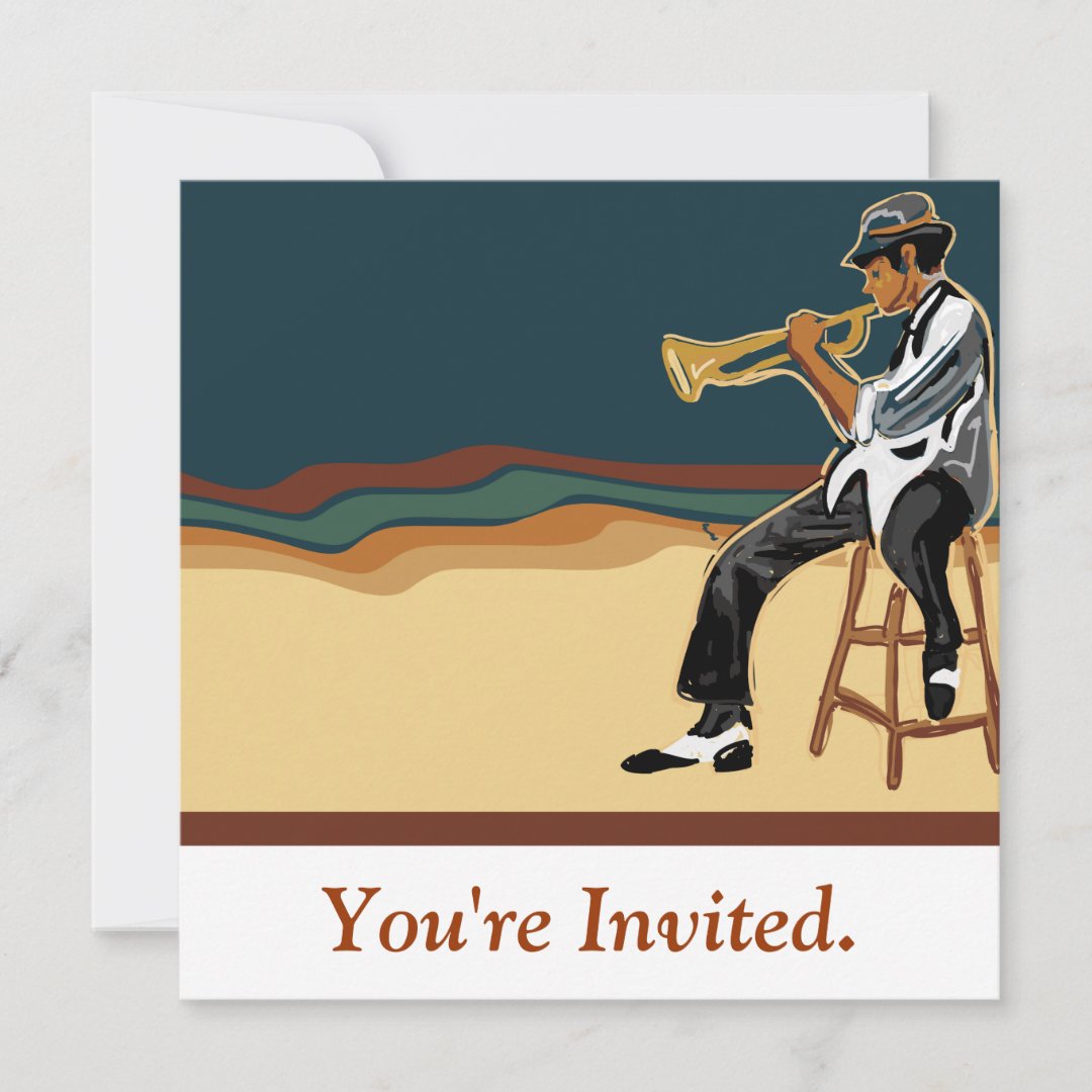 Jazz Player Invitation Card | Zazzle