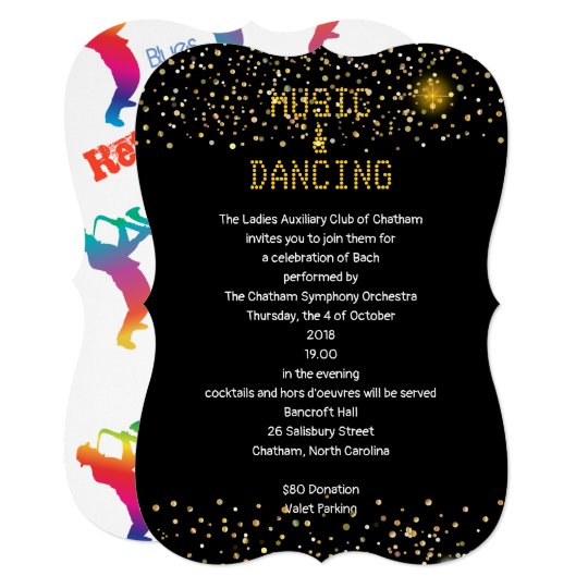 Jazz Retro Music & Dances, Blues Party Saxophonist Invitation | Zazzle.com