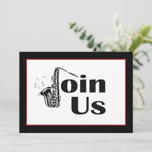 Jazz Saxophone Join Us Party Invitation | Zazzle