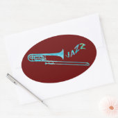 Jazz Trombone Oval Sticker | Zazzle