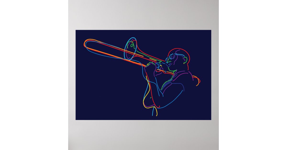 Jazz trombone player poster | Zazzle