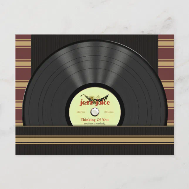 Jazz Vinyl Record Personalized postcards | Zazzle