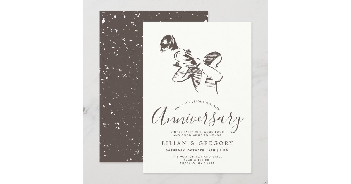 Jazzy Anniversary | Jazz Music Themed Party Invitation | Zazzle