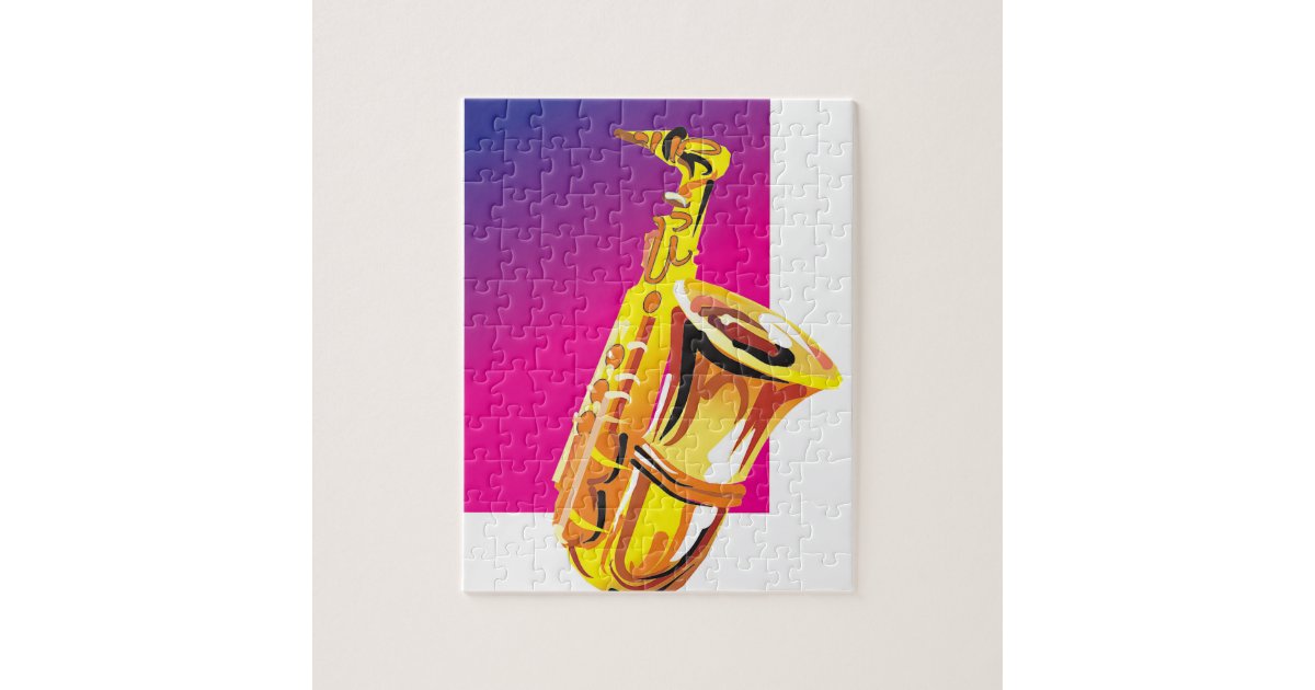 Jazzy Saxophone Jigsaw Puzzle | Zazzle